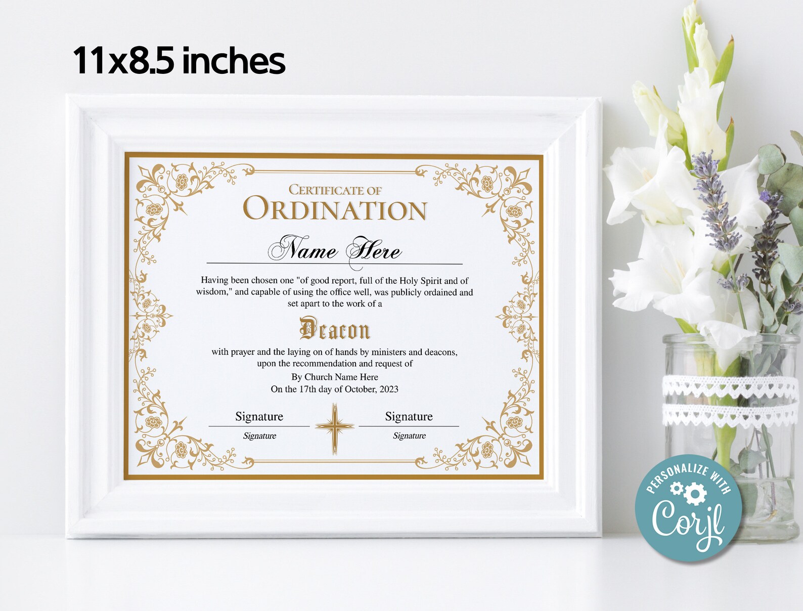 Ordination Certificate Template, Deacon Ordination Certificate ...