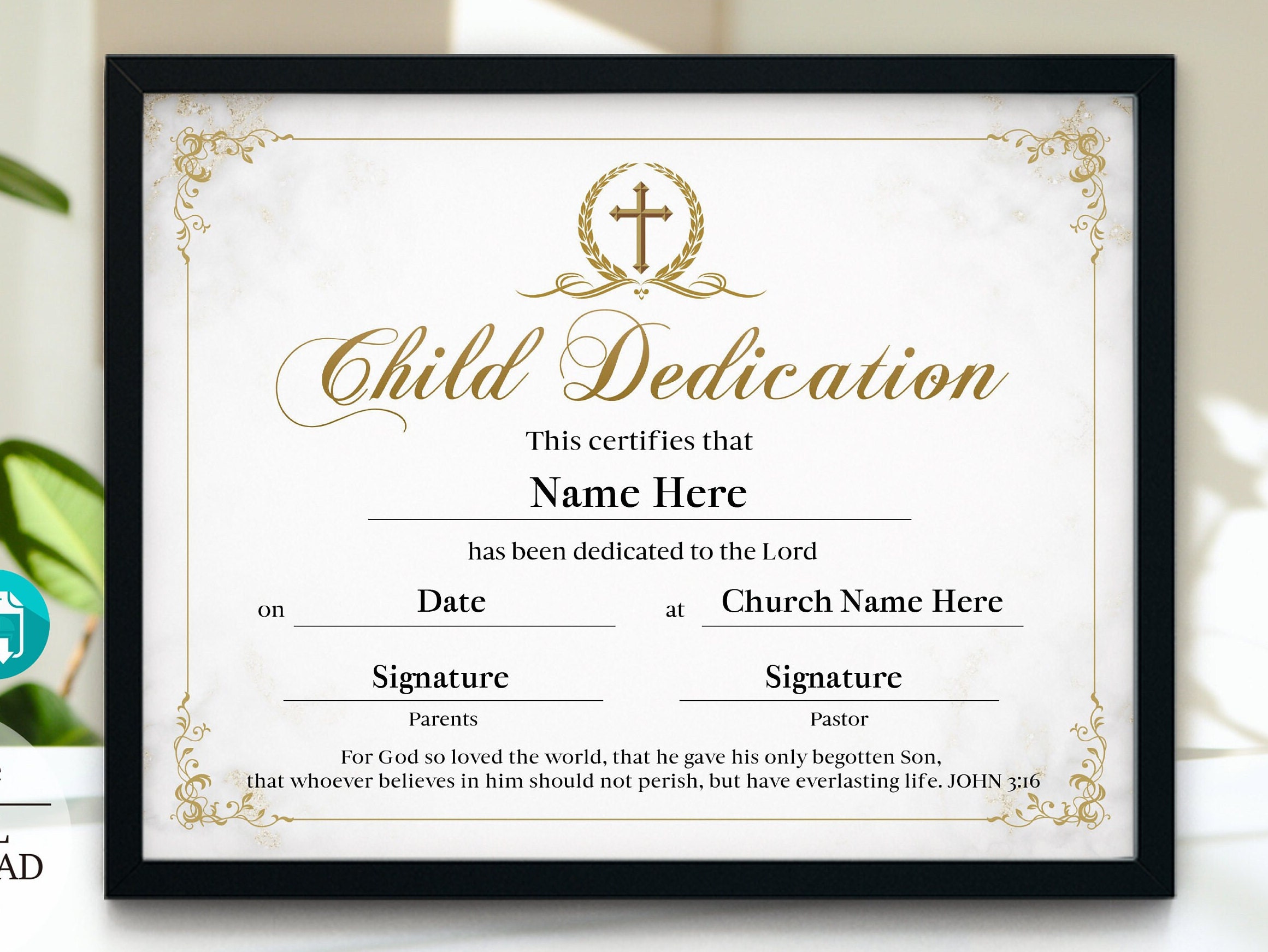 Child Dedication Certificate, Elegant Child Dedication Certificate ...