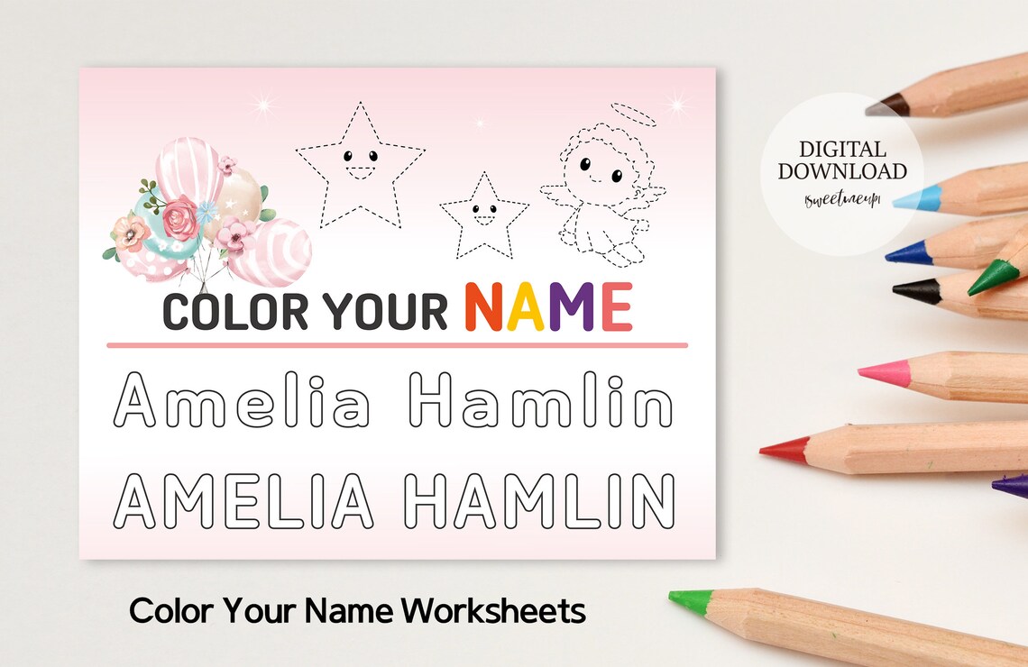 Personalized Name Writing Worksheet Custom Name Preschool - Etsy