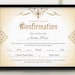 11x8.5 Gold Certificate of Confirmation, Printable Confirmation ...