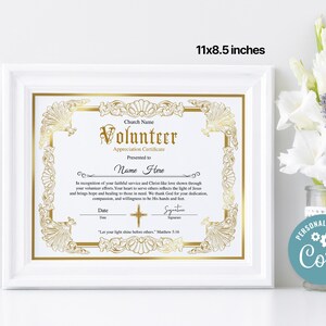 Volunteer Appreciation Certificate Template, Ministry Digital Volunteer ...