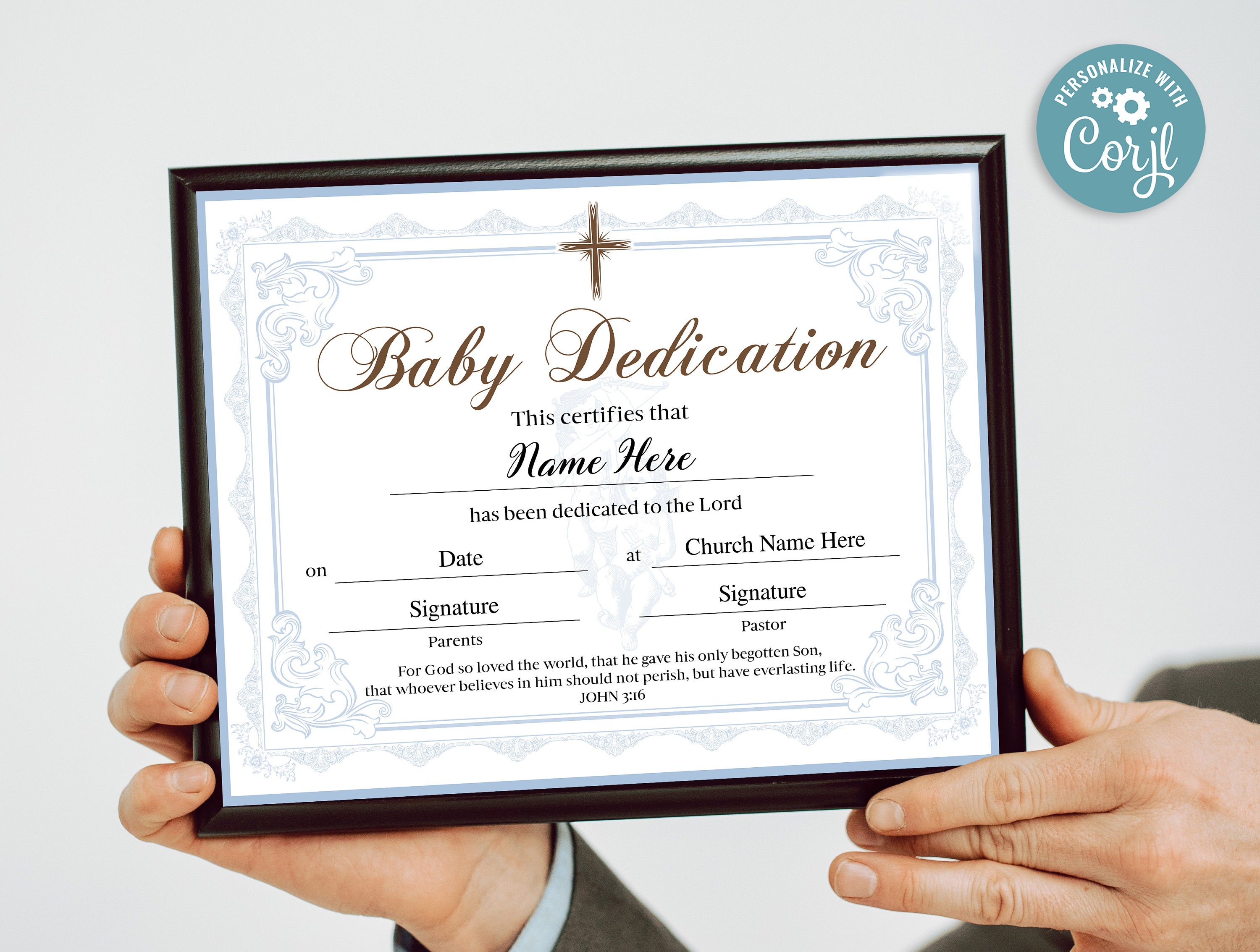 11x8.5 Baby Dedication Certificate Baby Boy Dedication - Etsy