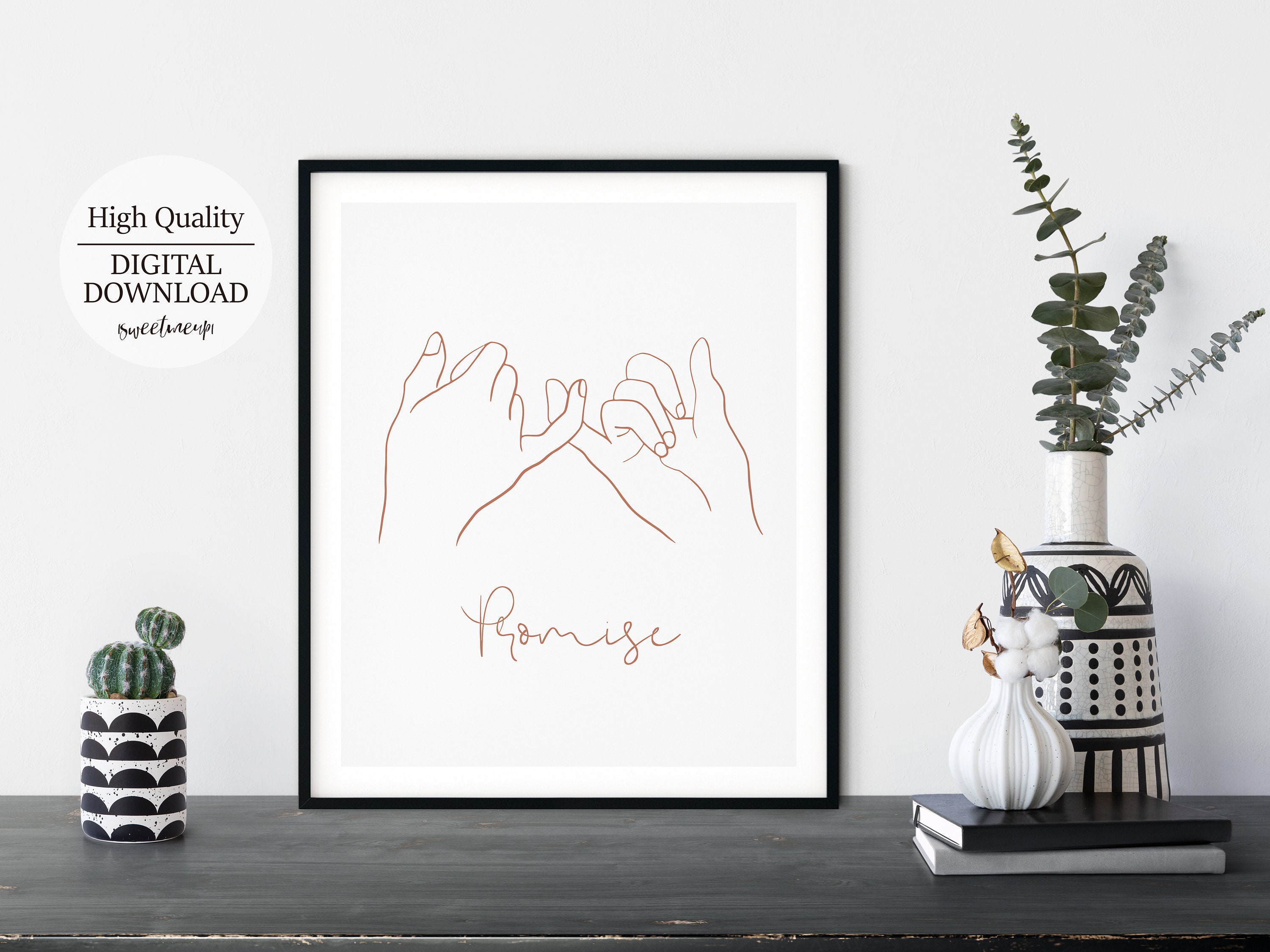 Promise Hands Prints Promise Hands Poster One Line Drawing - Etsy Ireland