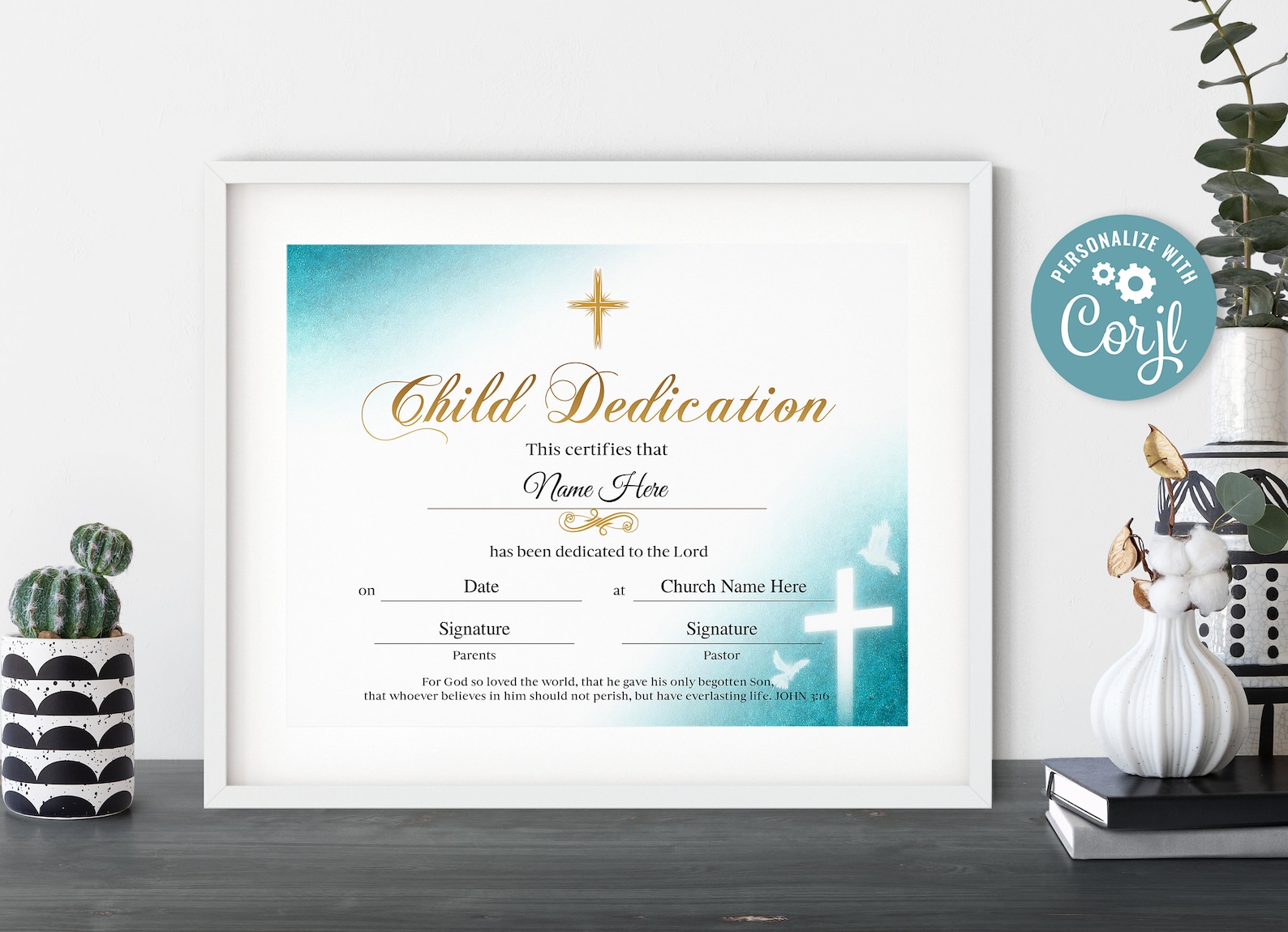 Child Dedication Certificate 11x8.5 Baby Dedication - Etsy