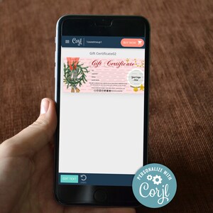 Pink Christmas Gift Certificate, Holiday Editable Gift Voucher ...