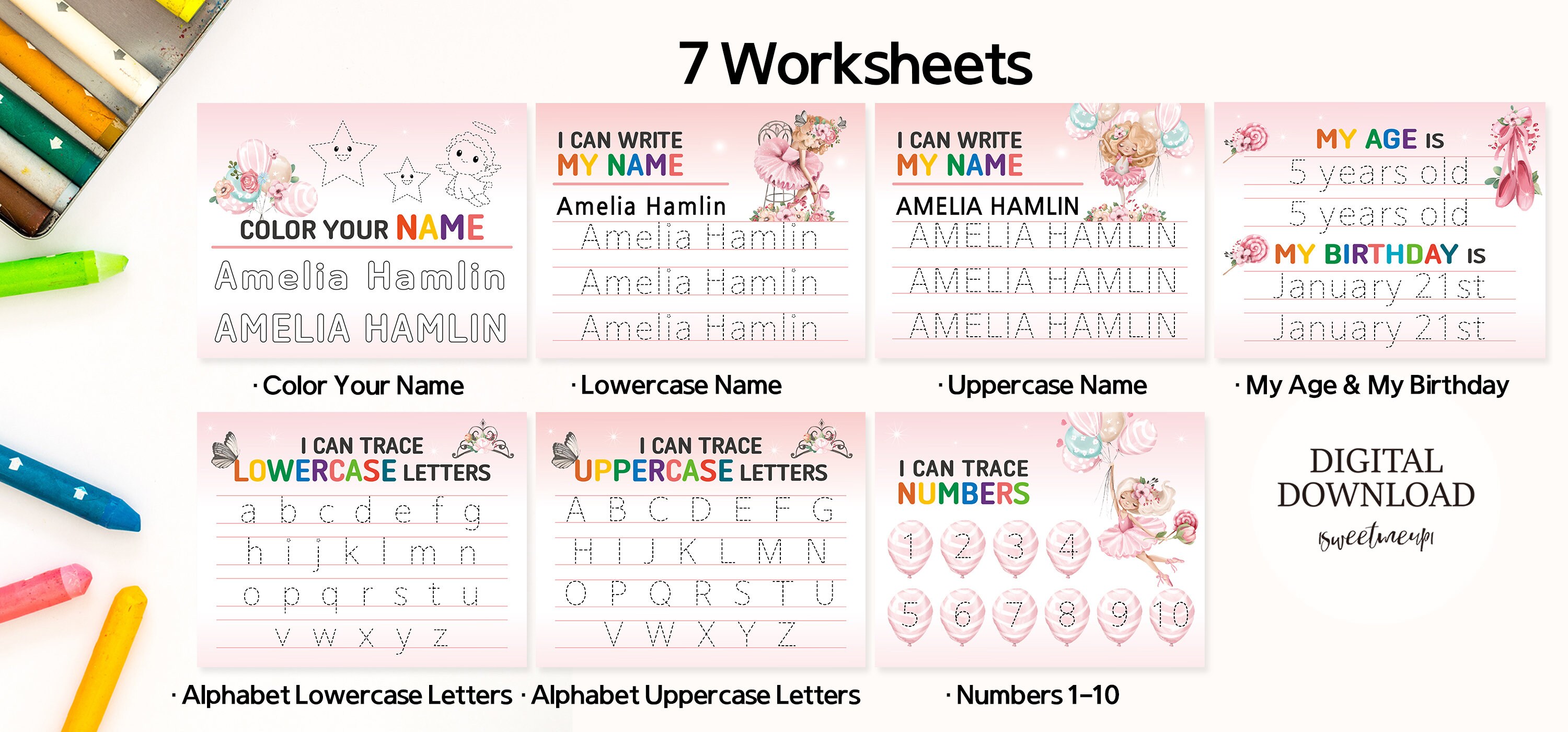 Personalized Name Writing Worksheet Custom Name Preschool - Etsy