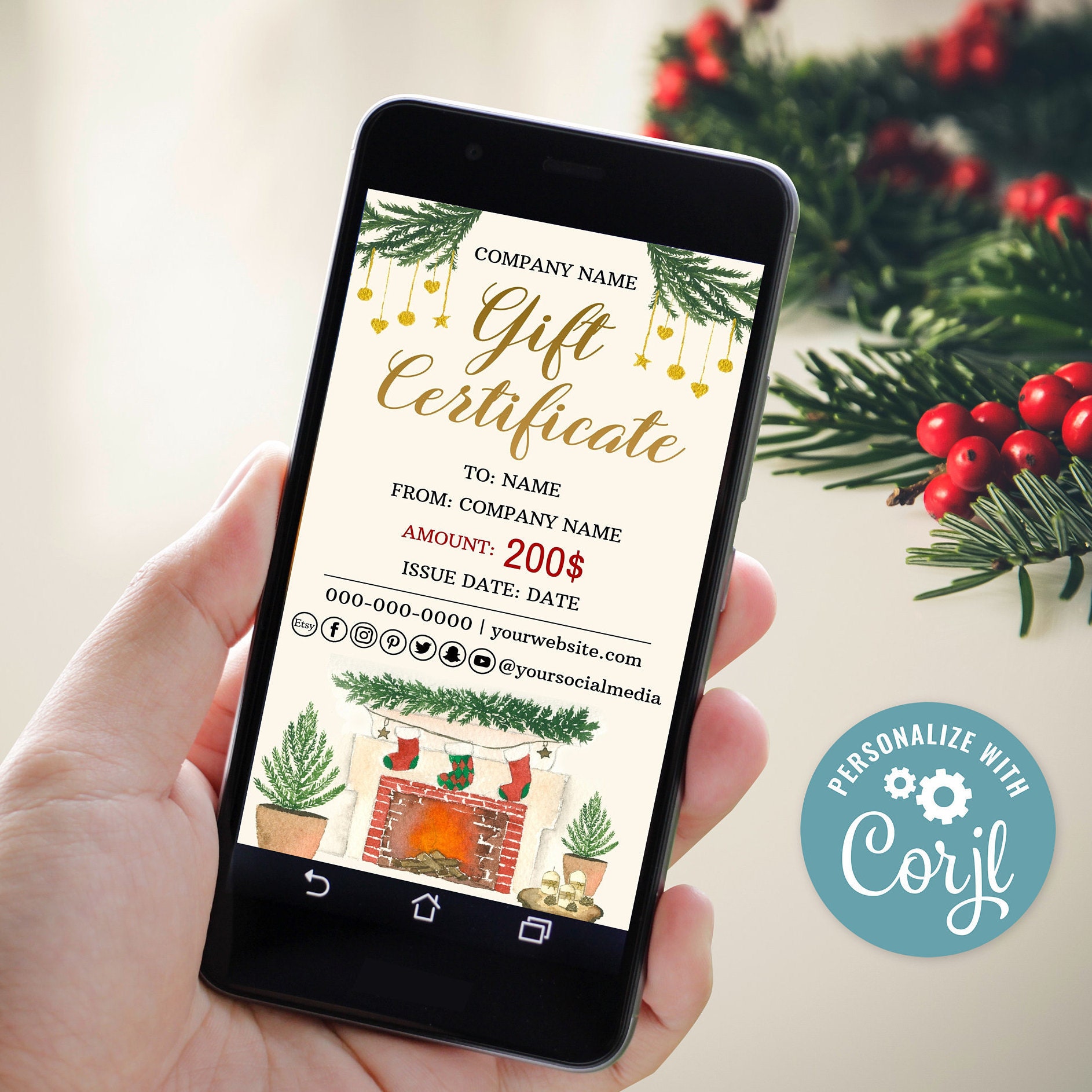 Virtual Gift Certificate E-gift Voucher Virtual Xmas Gift - Etsy