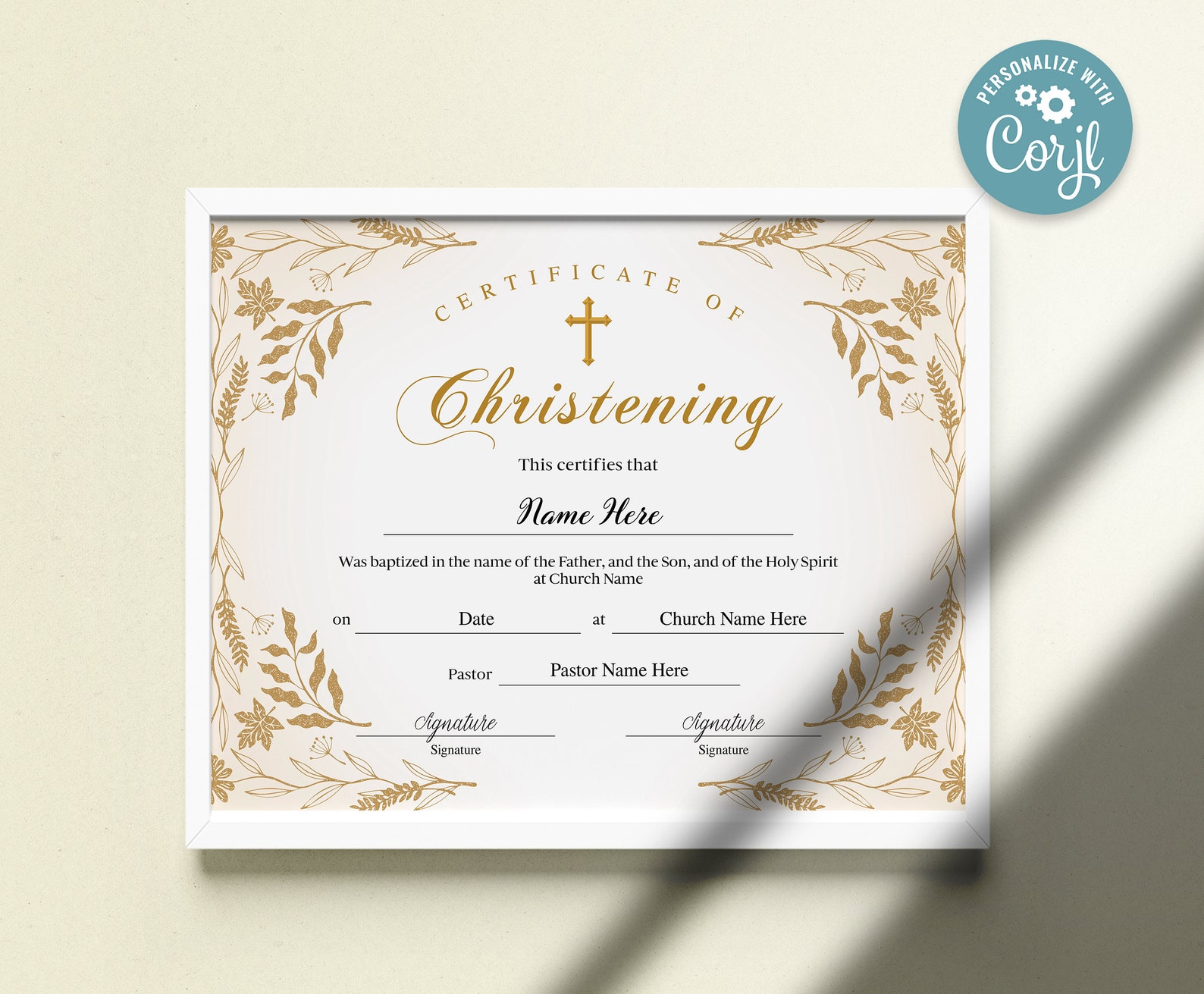 Baby Christening Certificate, Christening Gift, Birth Certificate ...