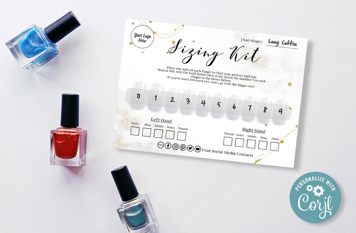 Nail Sizing Kit, Sizing Kit for Nails, DIY Press on Nail Sizing Kit ...