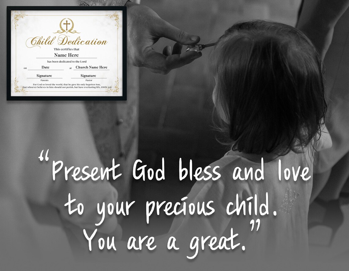 Child Dedication Certificate Elegant Child Dedication - Etsy