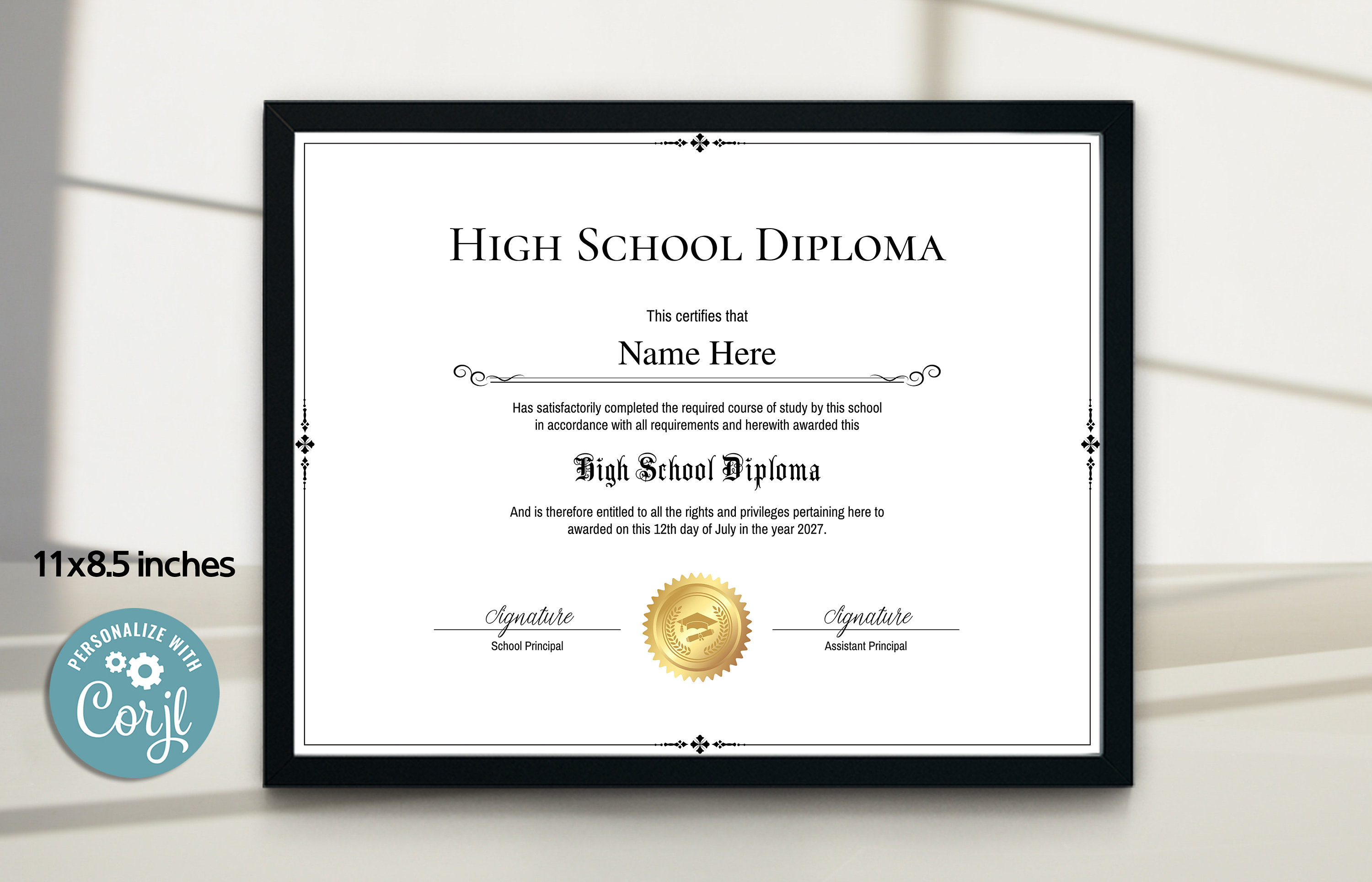 High School Diploma, Editable Diploma Template, Printable Home School ...