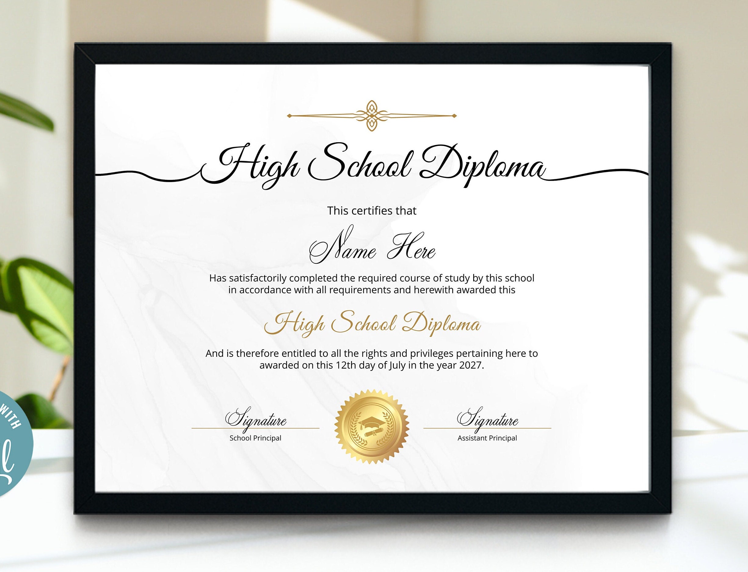 Home School Graduation Diploma, DIY Graduation Certificate Template ...