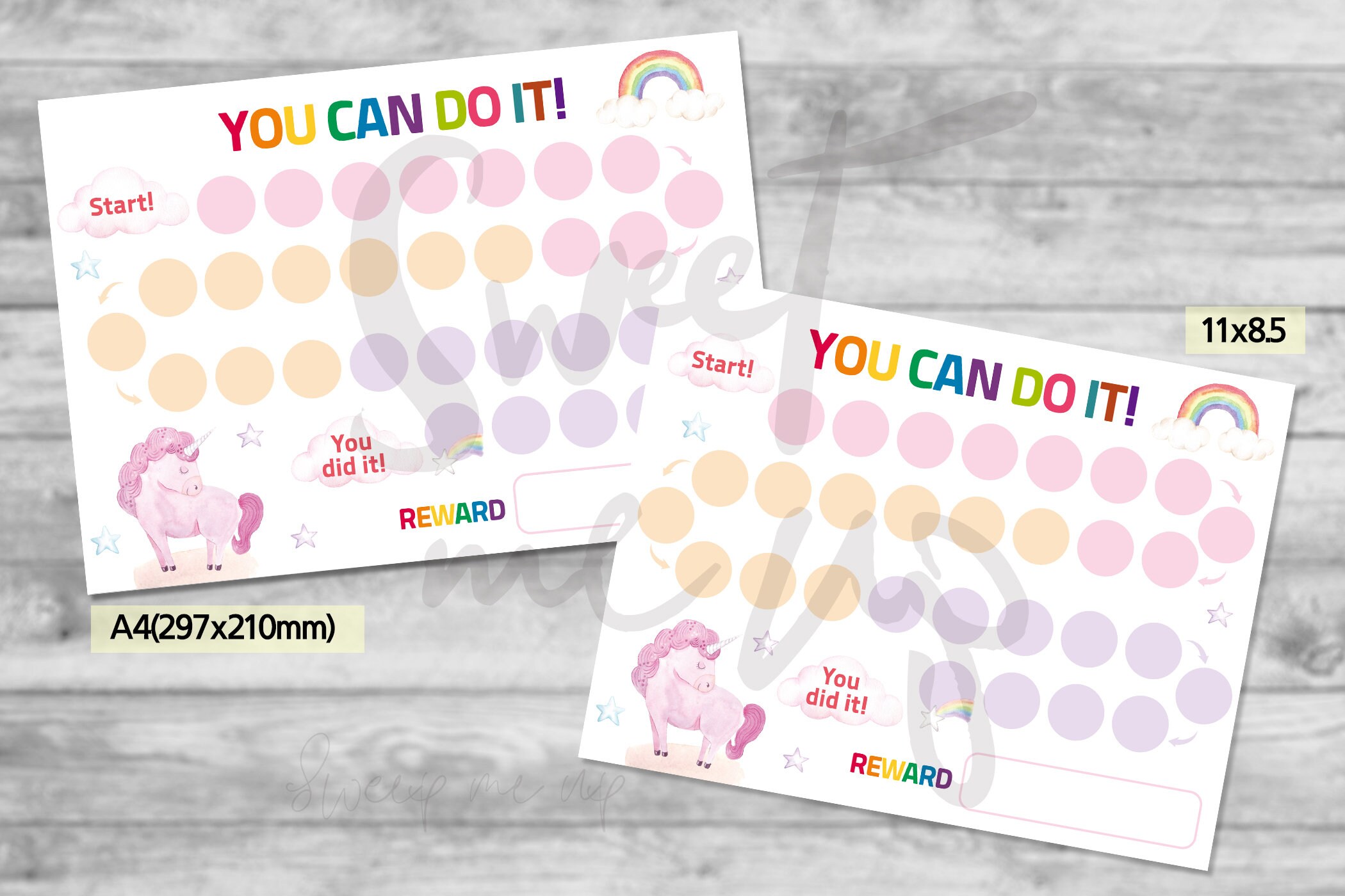 Reward Chart Unicorn Toddler Reward Chart Kids Reward Chart - Etsy