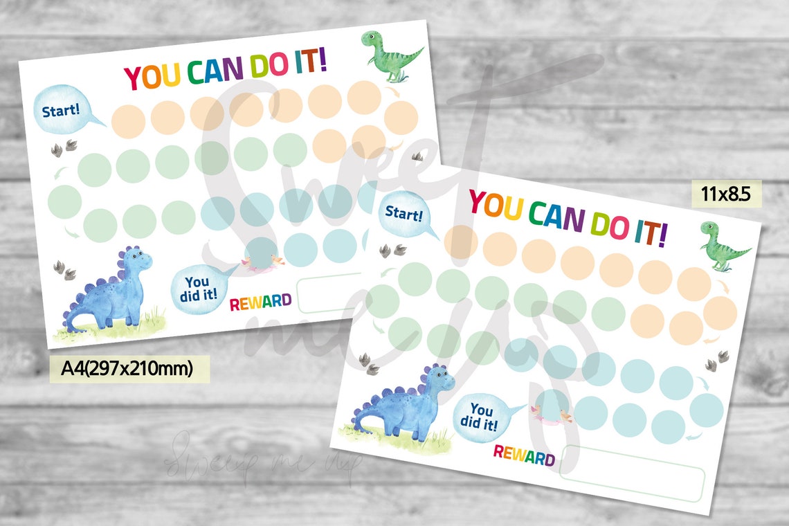 Dinosaurs Reward Chart Kids Reward Chart Behavior Chart - Etsy