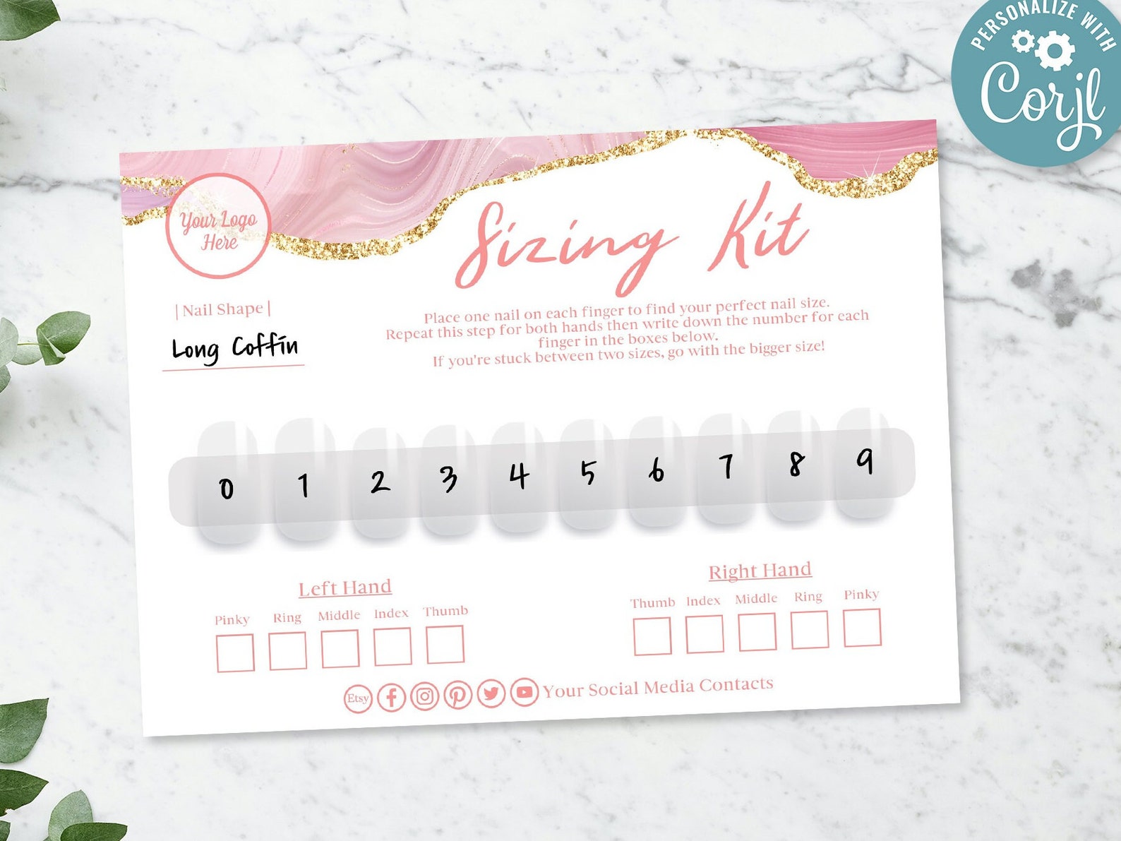 7x5 Nail Sizing Kit Sizing Kit for Nails DIY Press on Nail - Etsy