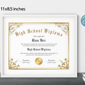 High School Diploma, Editable Home School Diploma, Printable Diploma ...