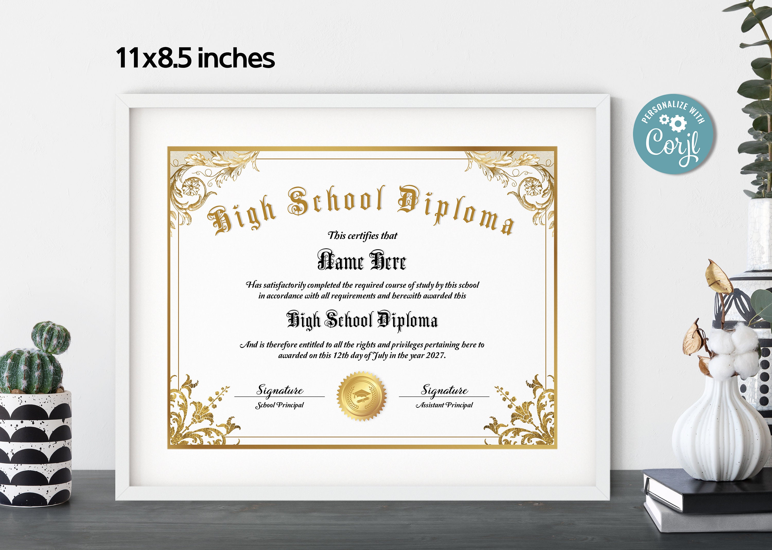 High School Diploma Editable Home School Diploma Printable - Etsy