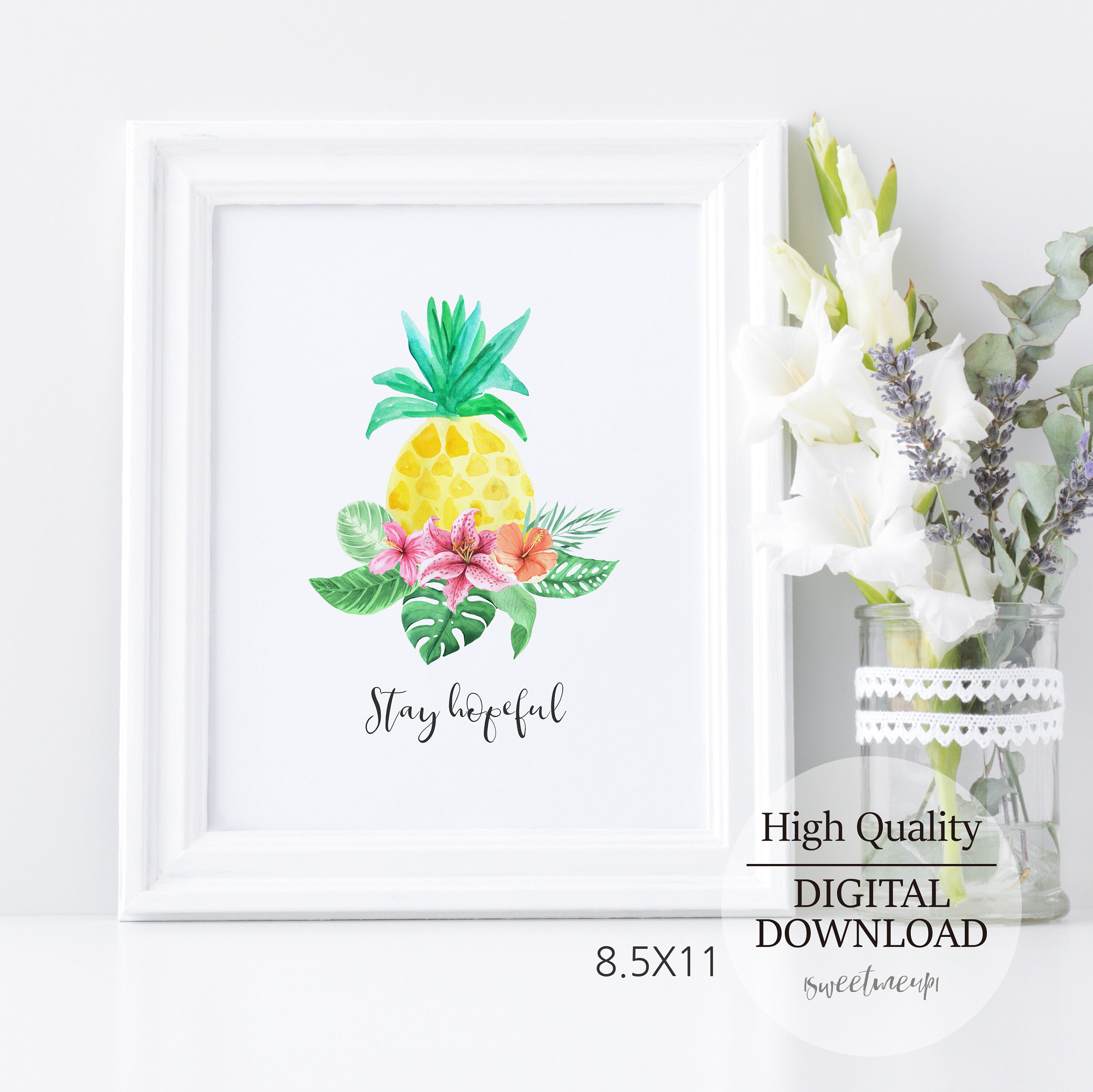 Stay Hopeful Pineapple Printable IVF, IVF Printable Quote, Infertility ...