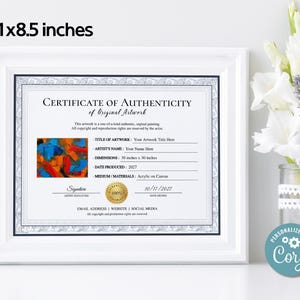 Printable Certificate of Authenticity, Editable Authenticity ...