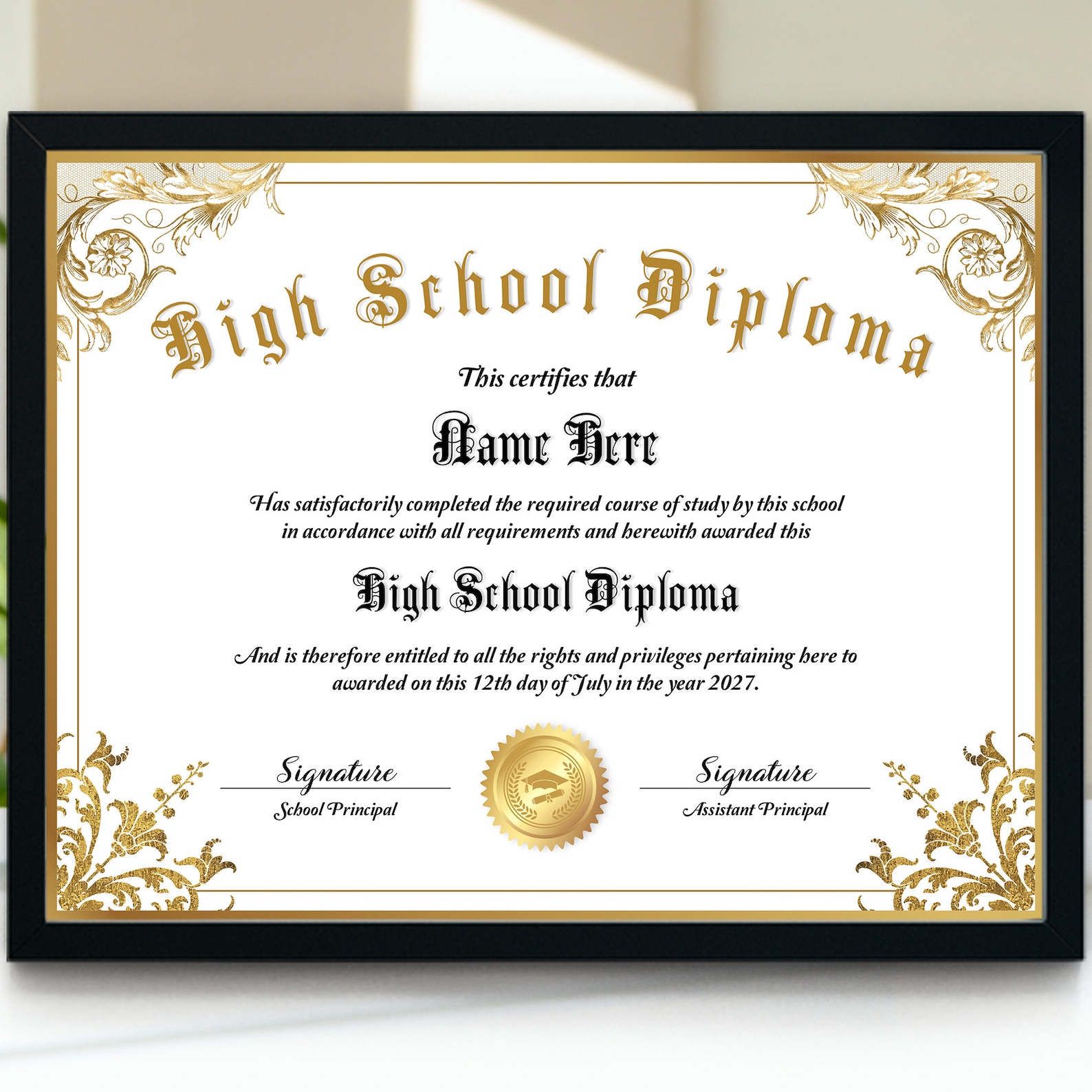 High School Diploma, Editable Home School Diploma, Printable Diploma ...