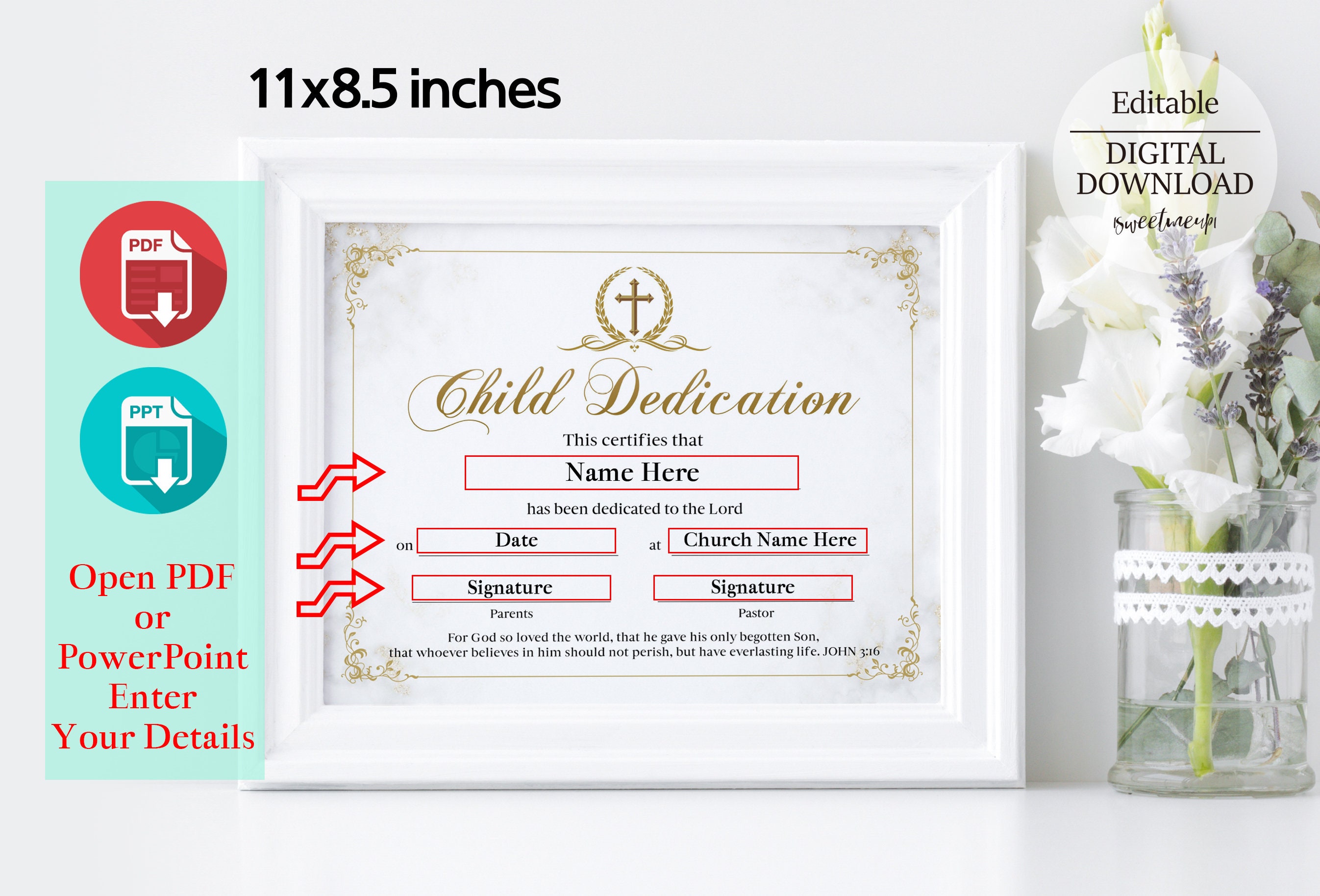 Child Dedication Certificate, Elegant Child Dedication Certificate ...