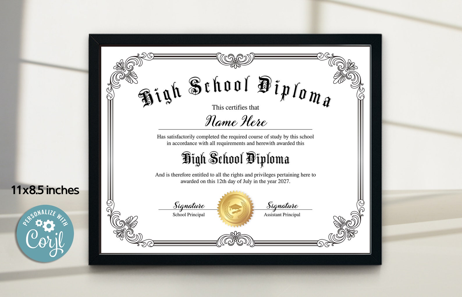 2025 High School Diploma, Printable Editable Home School Diploma ...