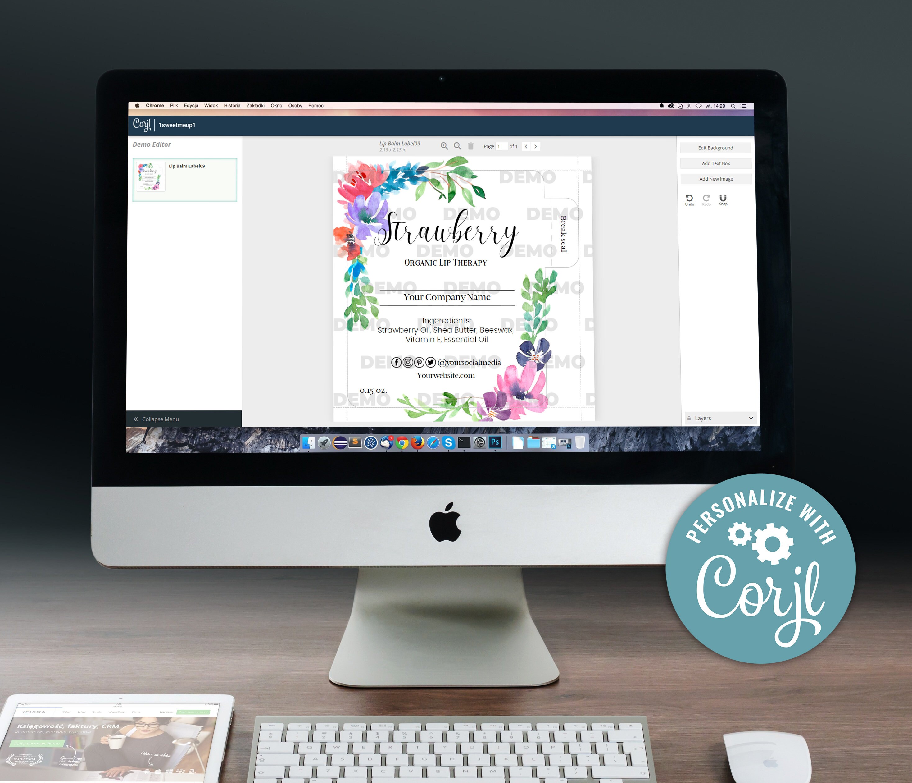 Editable Lip Balm Label, Chapstick Label Template, Online Lip Balm ...