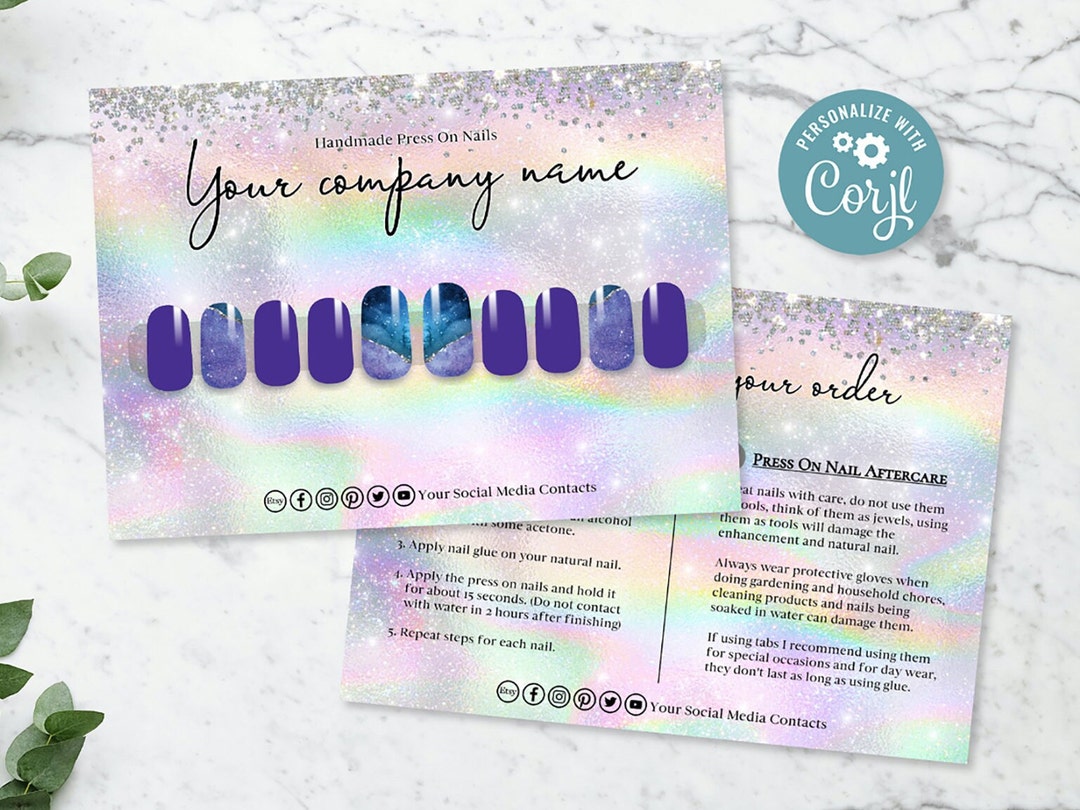 Press on Nail Sizing Kit, Press on Nail Instructions, How to Apply ...