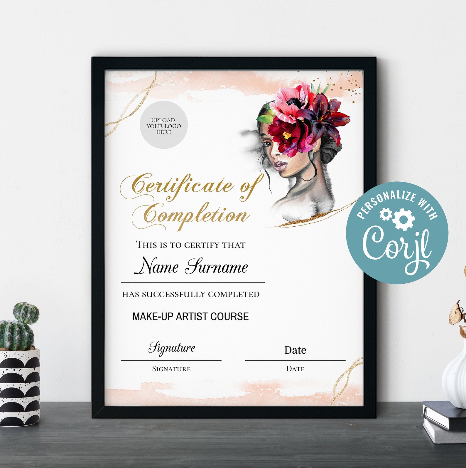 Make up Artist Certificate of Completion, Printable Beauty Training ...