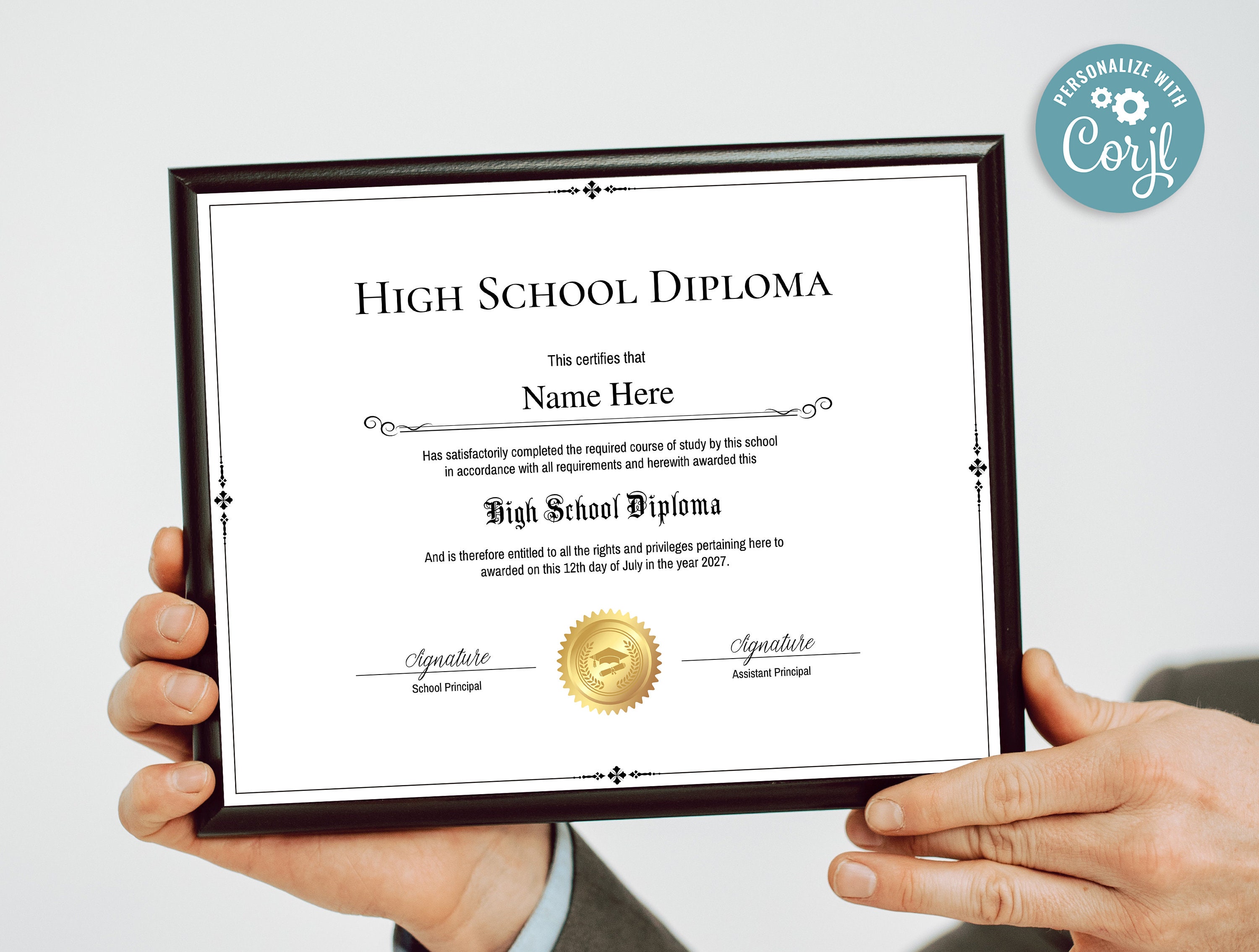 High School Diploma Editable Diploma Template Printable Home - Etsy
