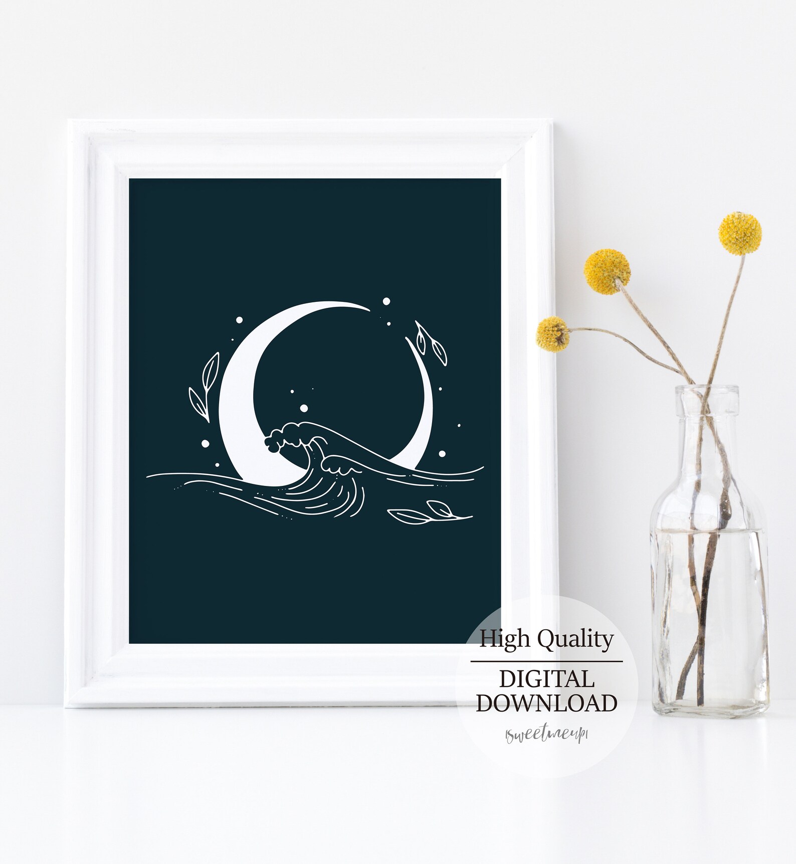 Printable Wall Art Moon Print Moon Art Moon Wall Art Boho | Etsy