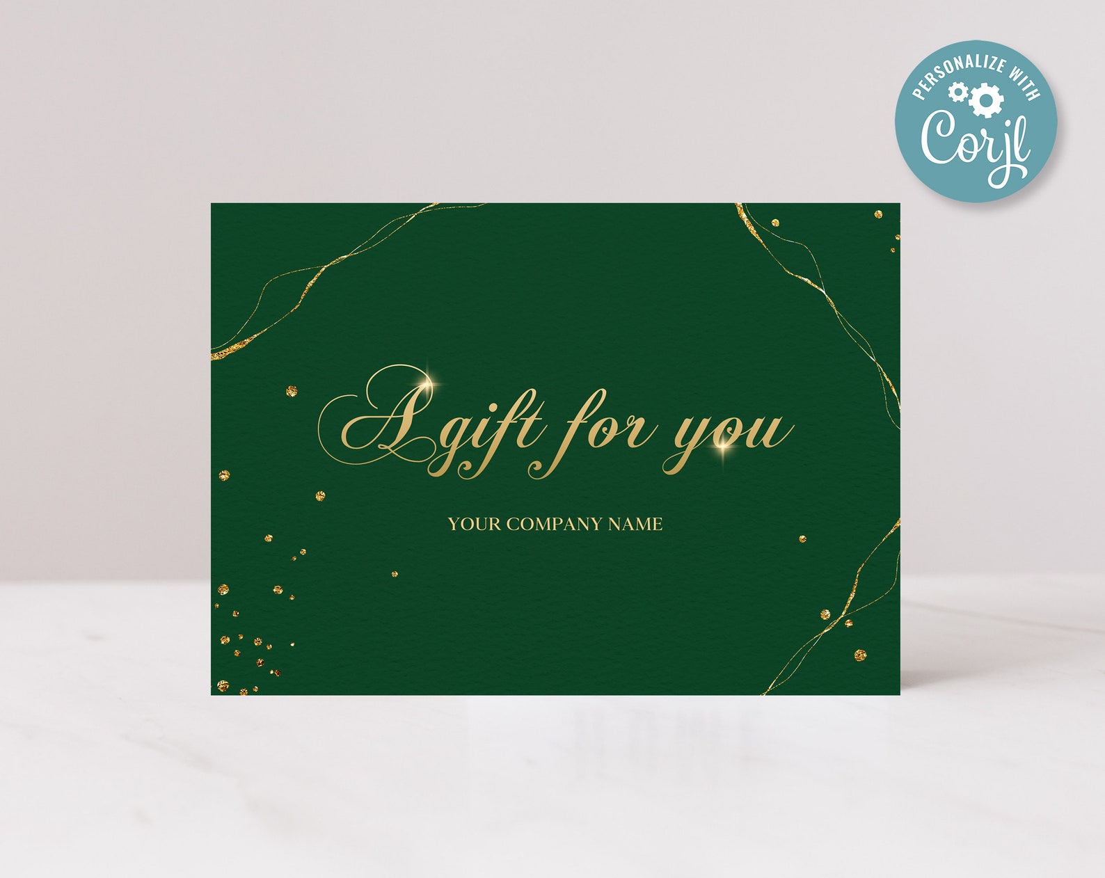 Green Gift Certificate Template, 5x7 Gift Voucher, Modern Gift ...