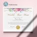 Editable Best Mom Certificate Template, Customizable Gift for Mom ...
