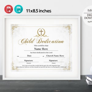 Child Dedication Certificate, Elegant Child Dedication Certificate ...