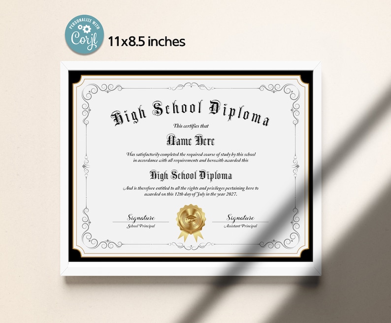 High-School-Diplom-Vorlage bearbeitbares Home-School-Diplom - Etsy.de