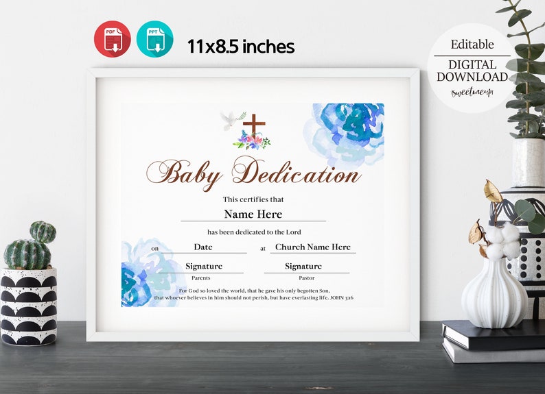 Boy Baby Dedication Certificate, Baby Dedication Certificate Template ...