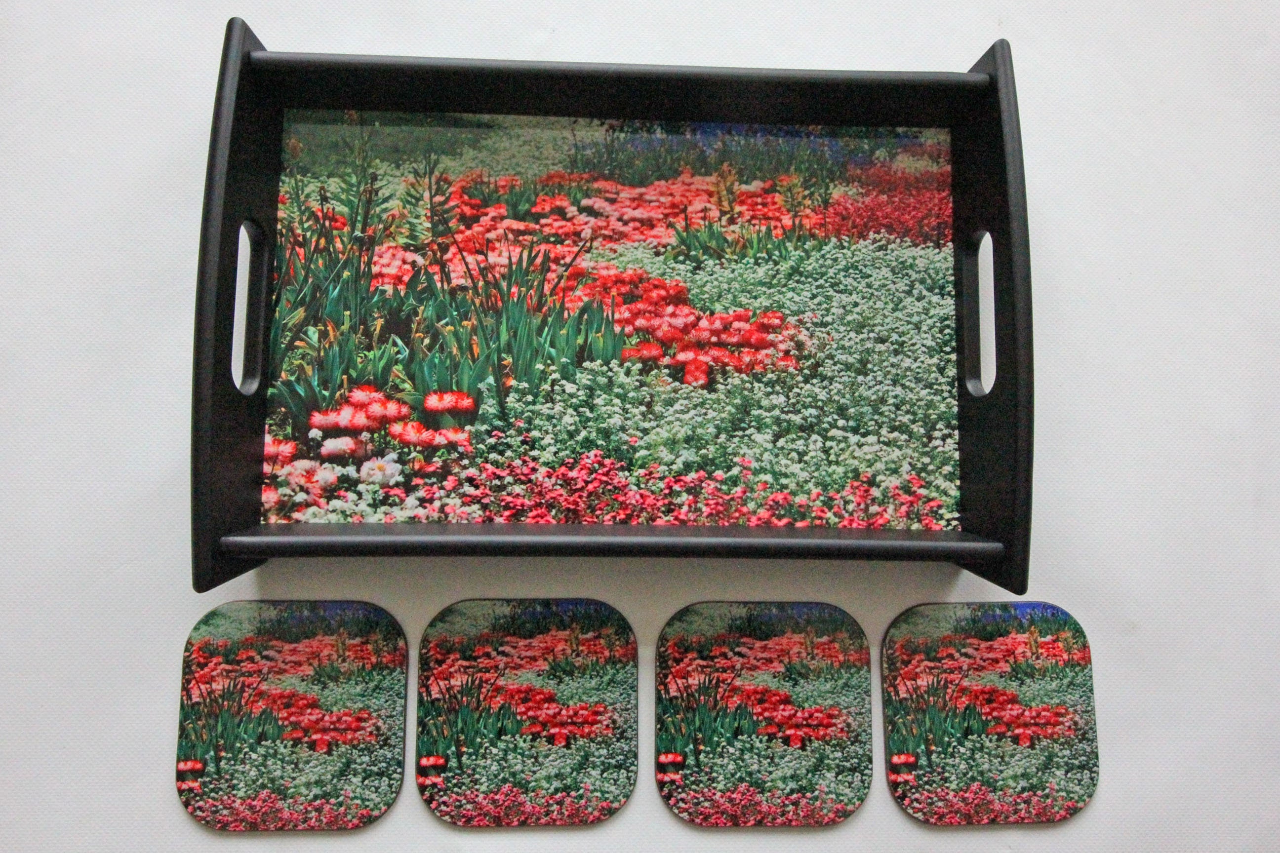 Serving Tray: Field of Flowers Tray and Coaster Set - Etsy