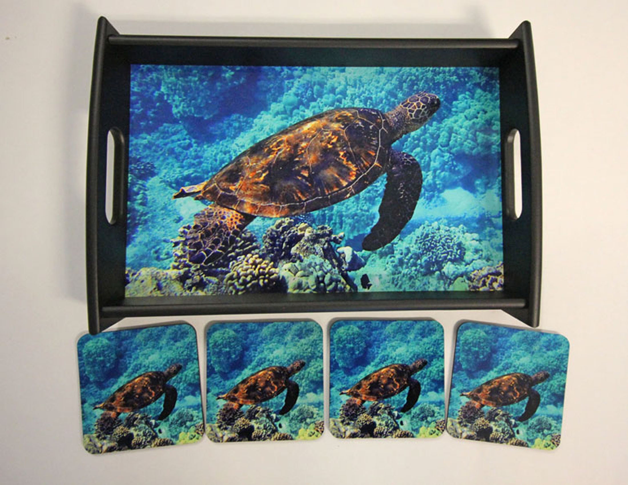 Serving Tray: Turtle Tray and Coaster Set - Etsy