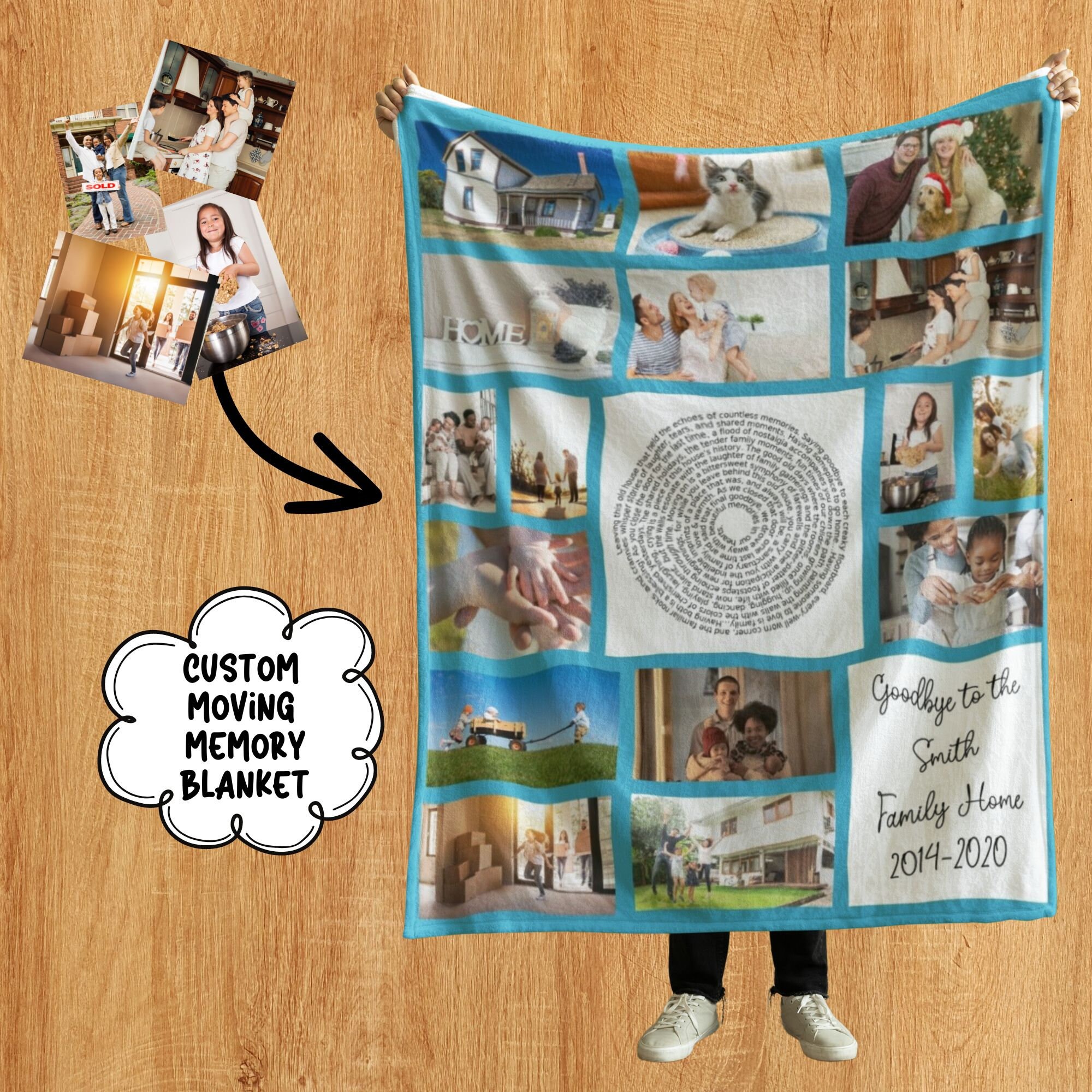 Personalized Family Photo Blanket, Custom Moving Collage Memory Throw ...