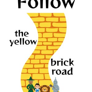 Follow the Yellow Brick Road - Poster - the Wizard of Oz - Etsy