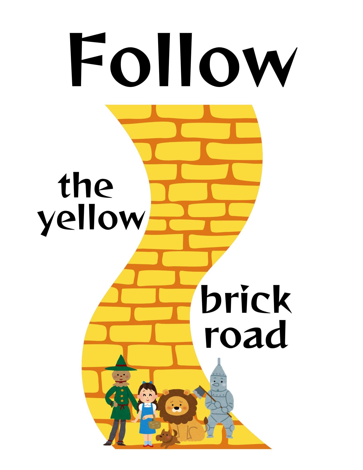 Follow the Yellow Brick Road - Poster - the Wizard of Oz - Etsy