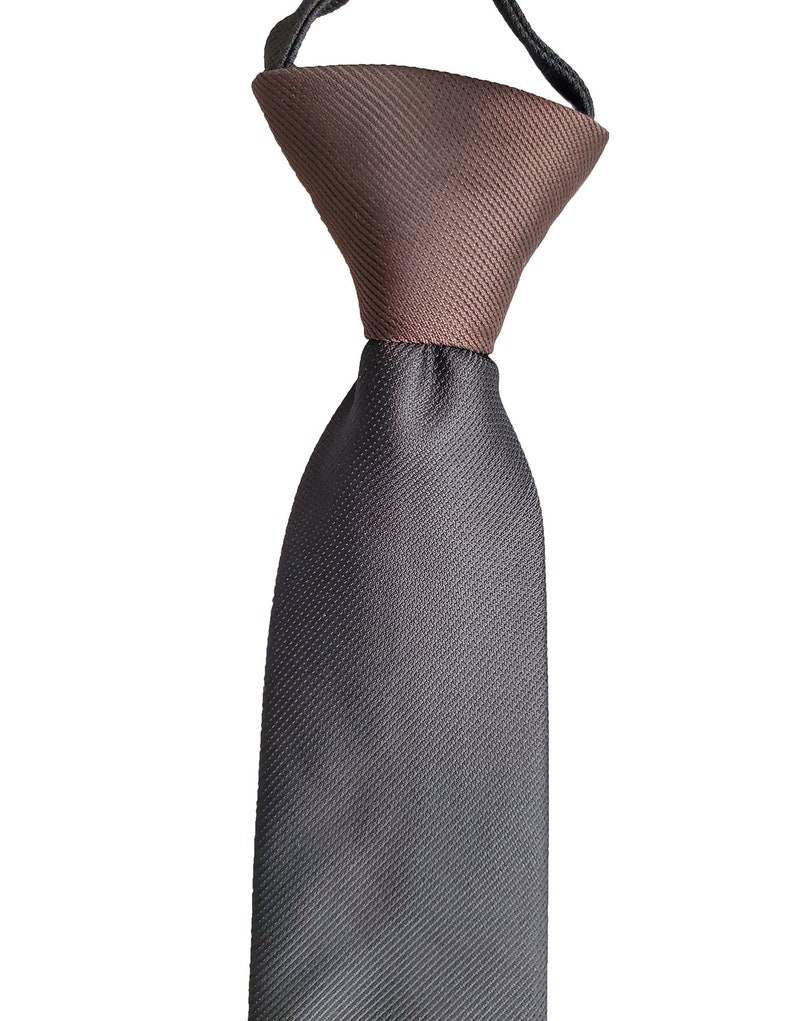 Two Color Zipper Neck Tie, Pre-tied Knot, Adjustable Necktie, Discreet ...