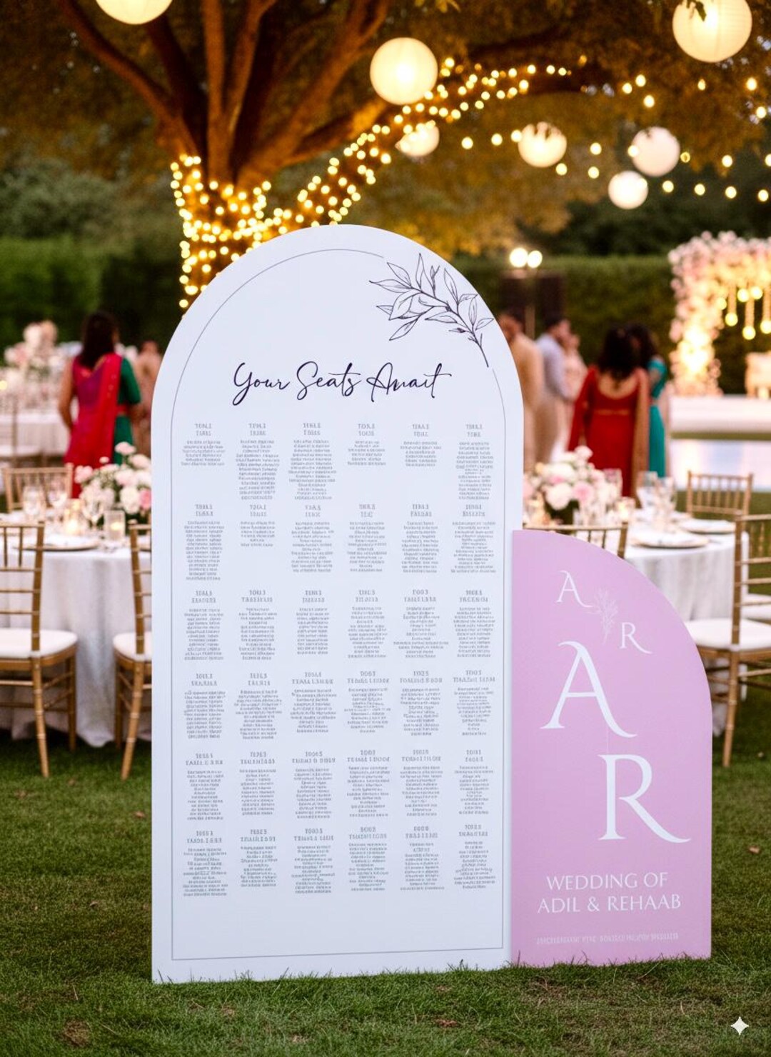 Custom Wedding Arched Seating Chart With Welcome Sign, Fully ...