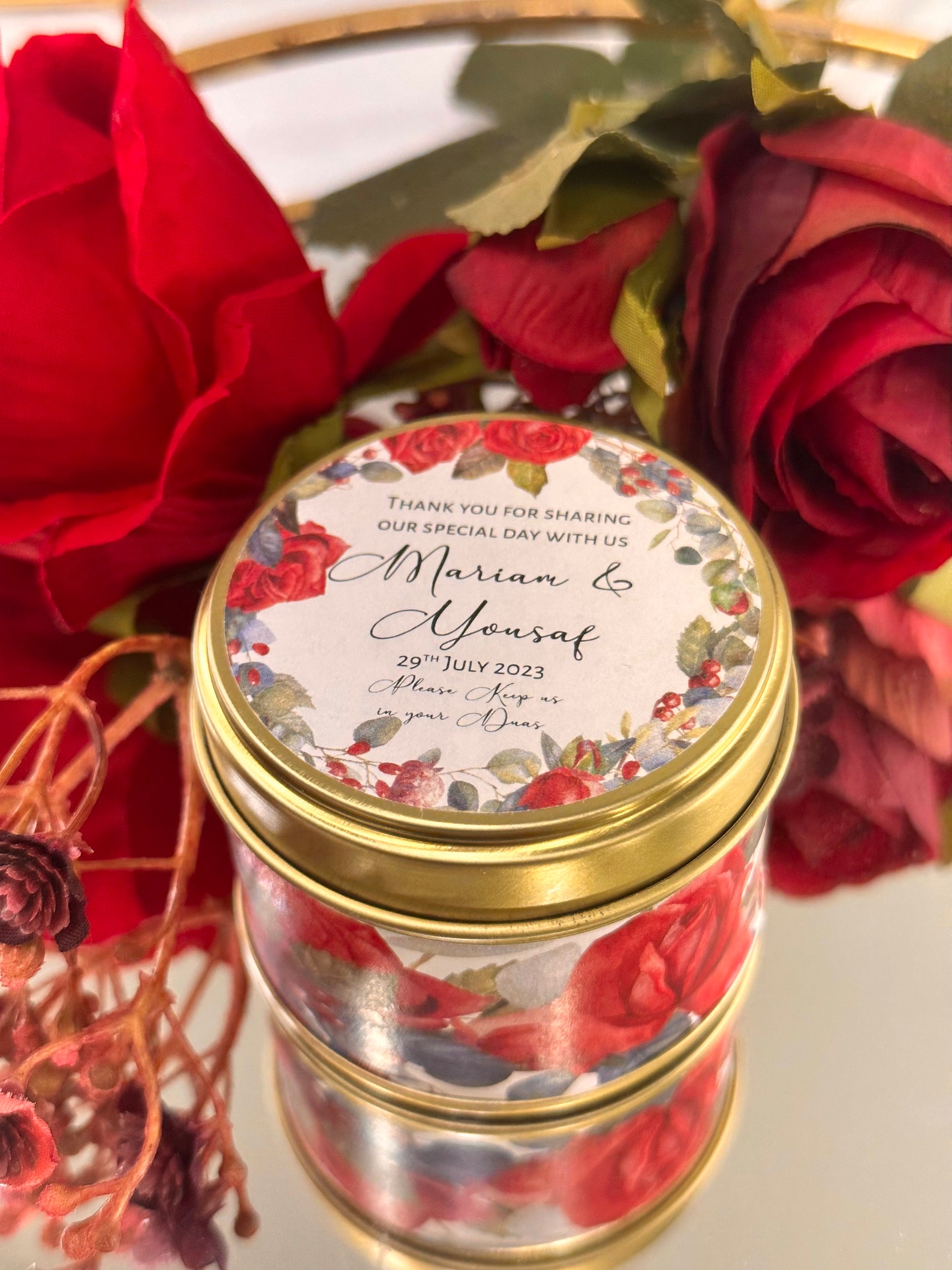 Personalised Favour Tin for Wedding . Nikkah, Engagement, Bidh - Etsy UK