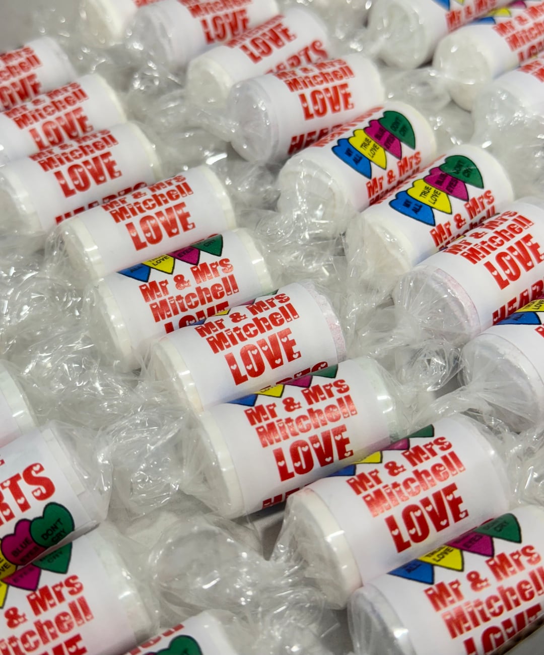 Personalized Mini Love Hearts: Wedding Favors, Vegetarian - Etsy UK