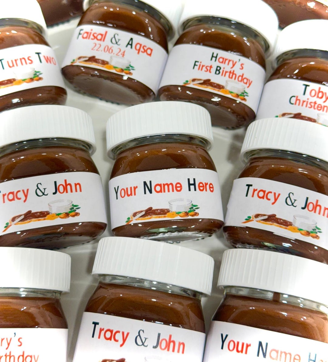 Personalised 25G Mini Printed Nutella Jars | Birthday | Favours ...