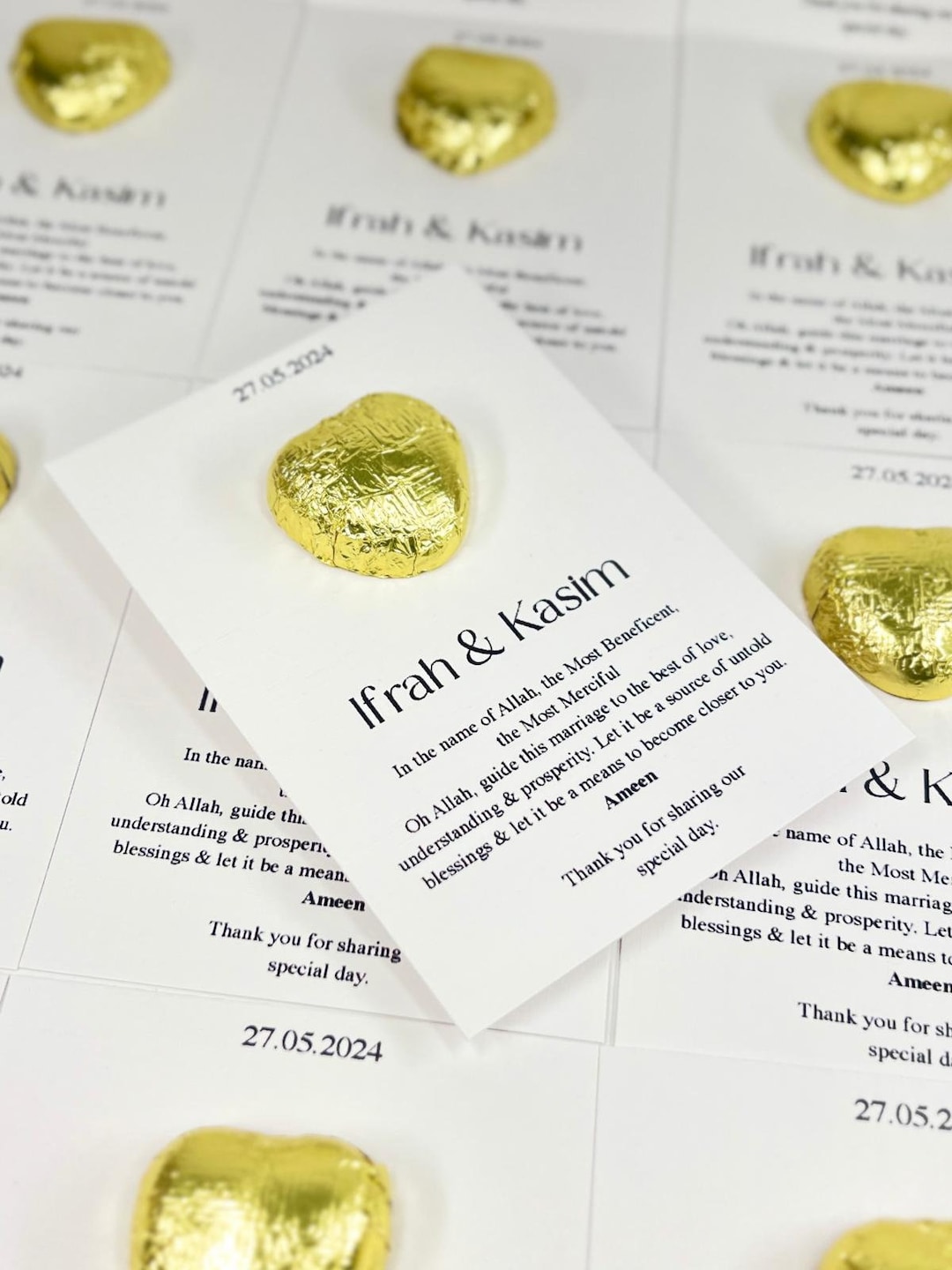 Gold Foiled Chocolate Hearts: Wedding Favor Tokens - Etsy UK