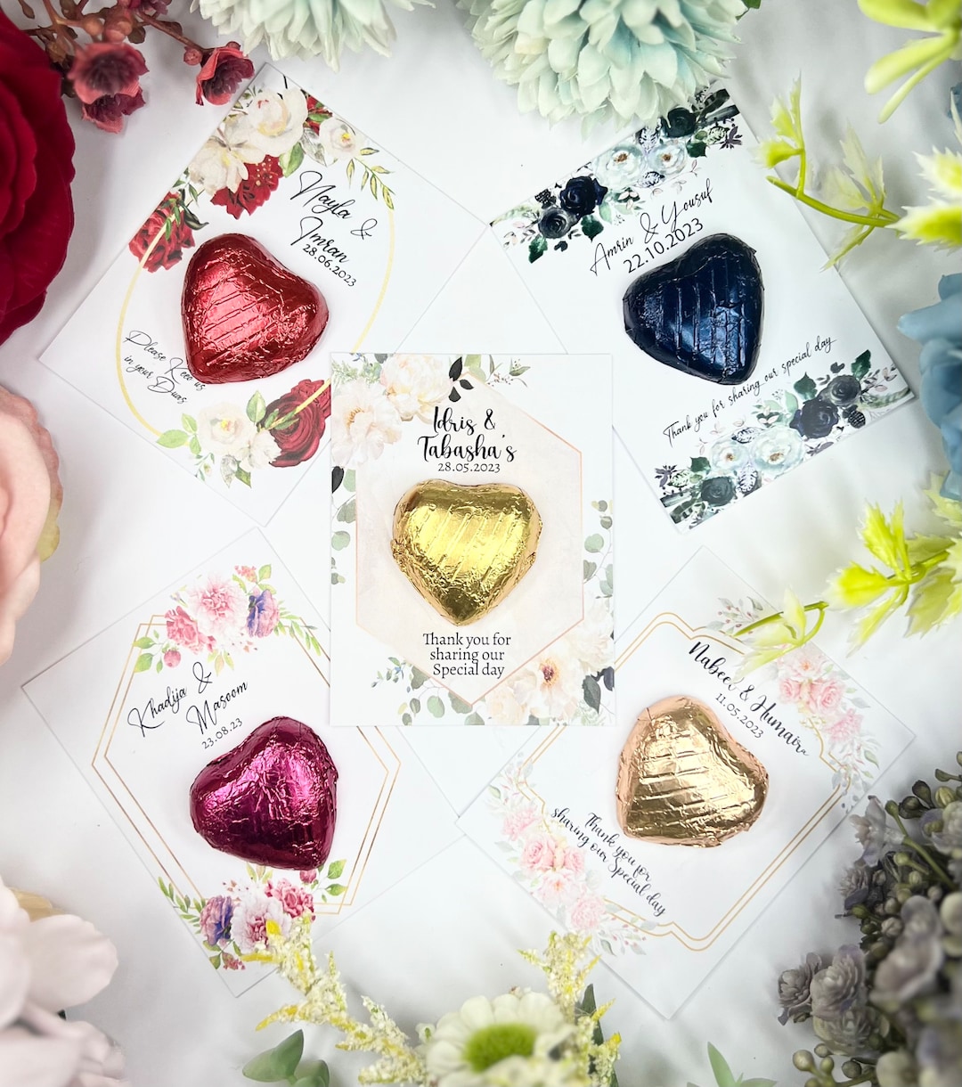 Foiled Chocolate Hearts Token Favours - Etsy UK