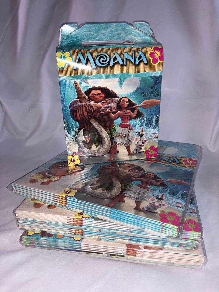 Moana Party Favor Treat Box 10ct Loot Goody Candy Bags Party Etsy