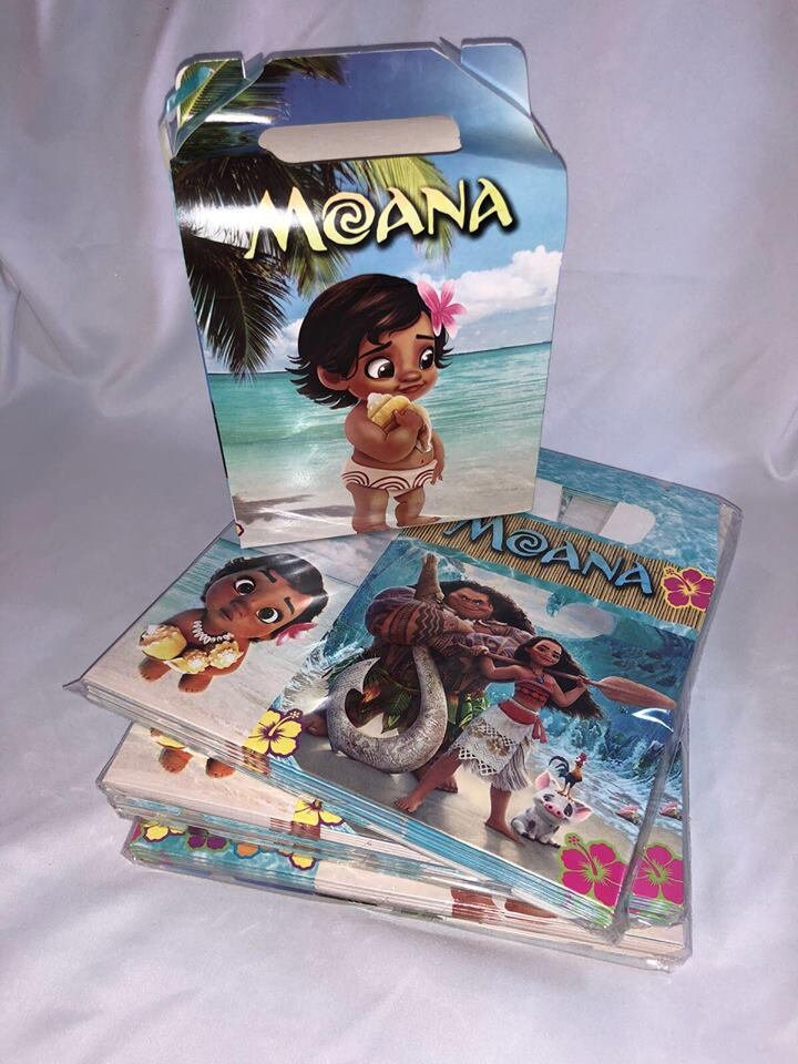 Moana Party Favor Treat Box 10ct Loot Goody Candy Bags Party Etsy